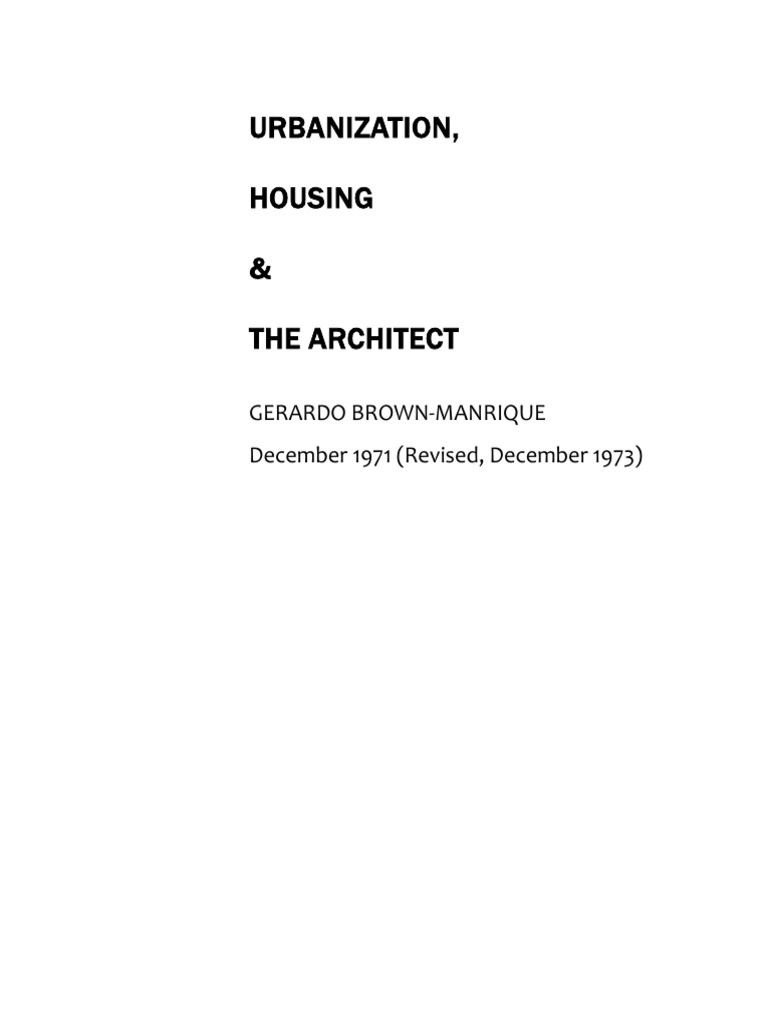 Urbanization, Housing & the Architect | PDF | Mortgages | Cuba