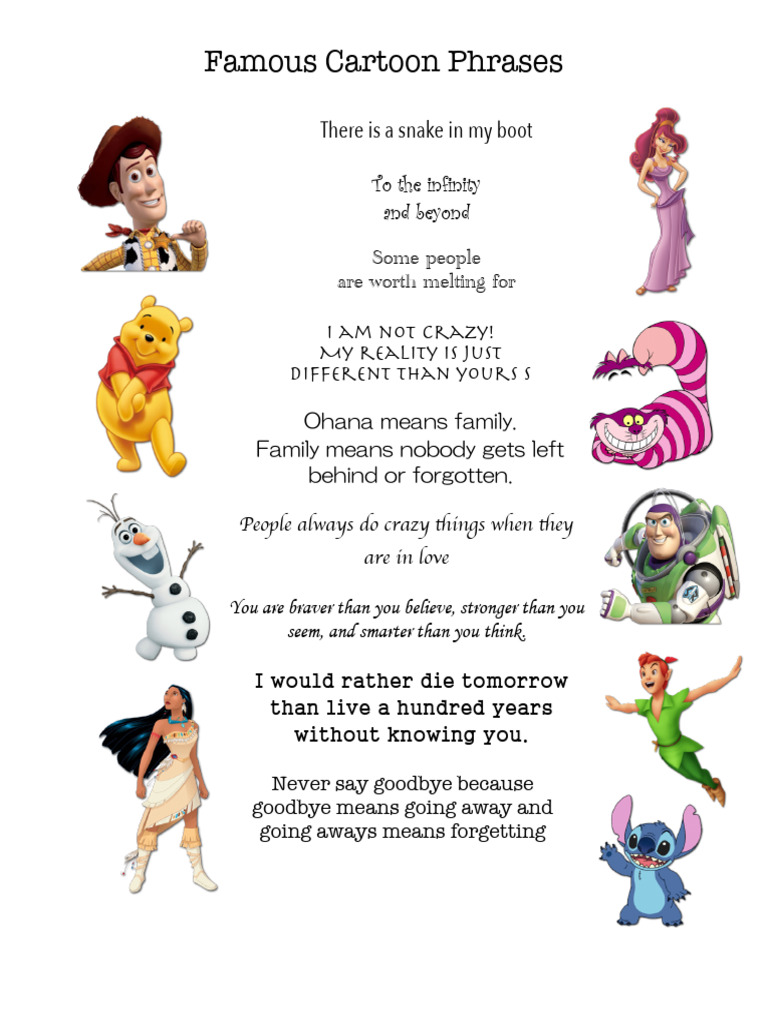 Famous Cartoon Phrases | PDF