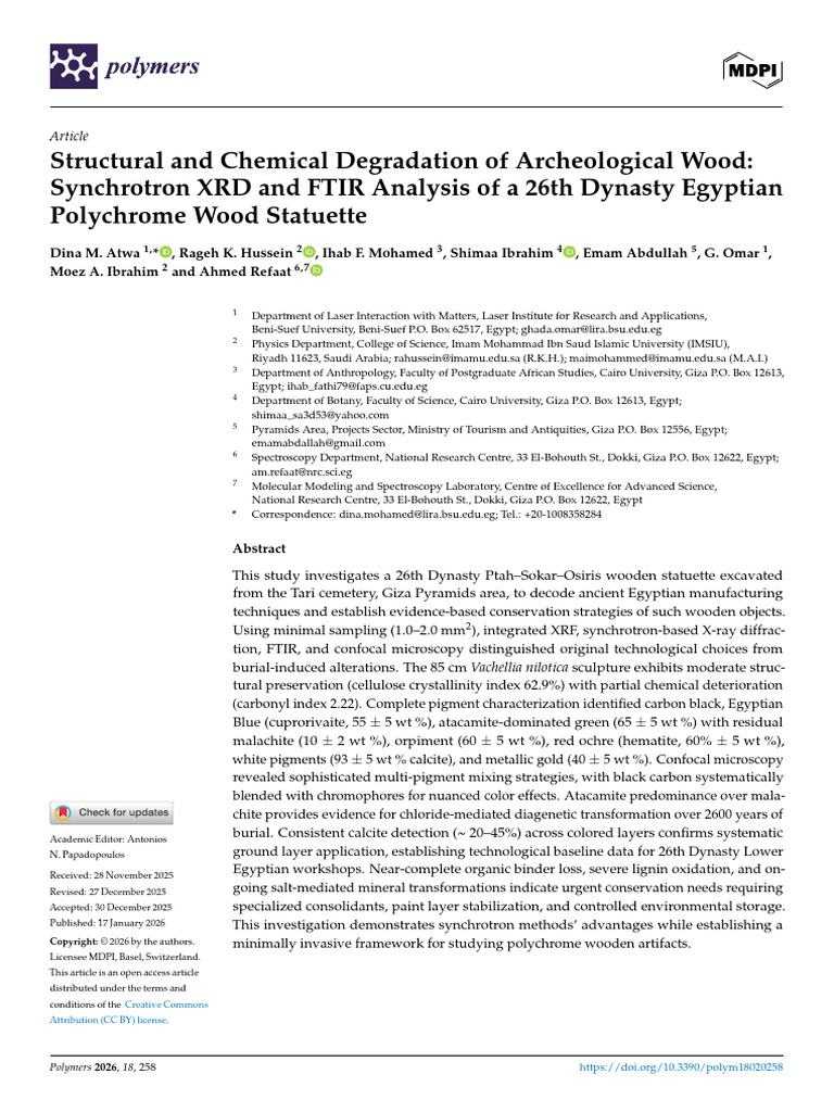 Structural and Chemical Degradation of Archeological Wood Synchrotron ...