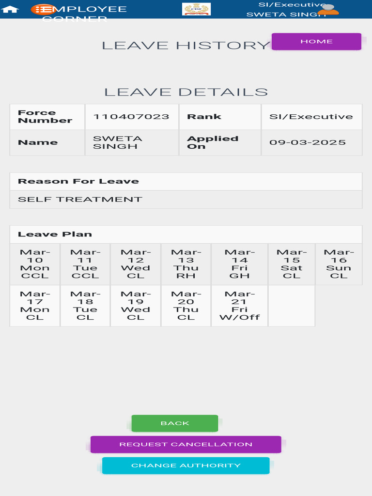 Leave Request for Self Treatment | PDF