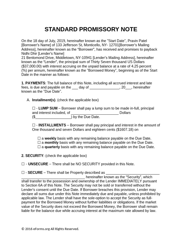 Promisorry Note | PDF | Private Law | Business Law