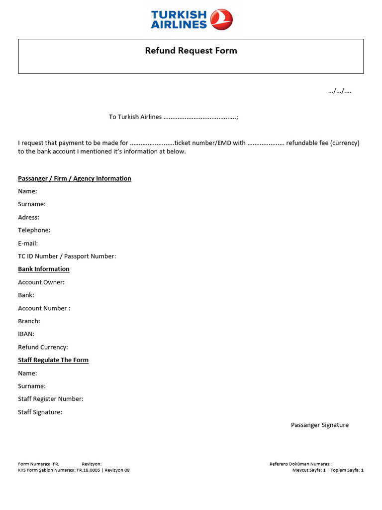 Refund Request Form | PDF