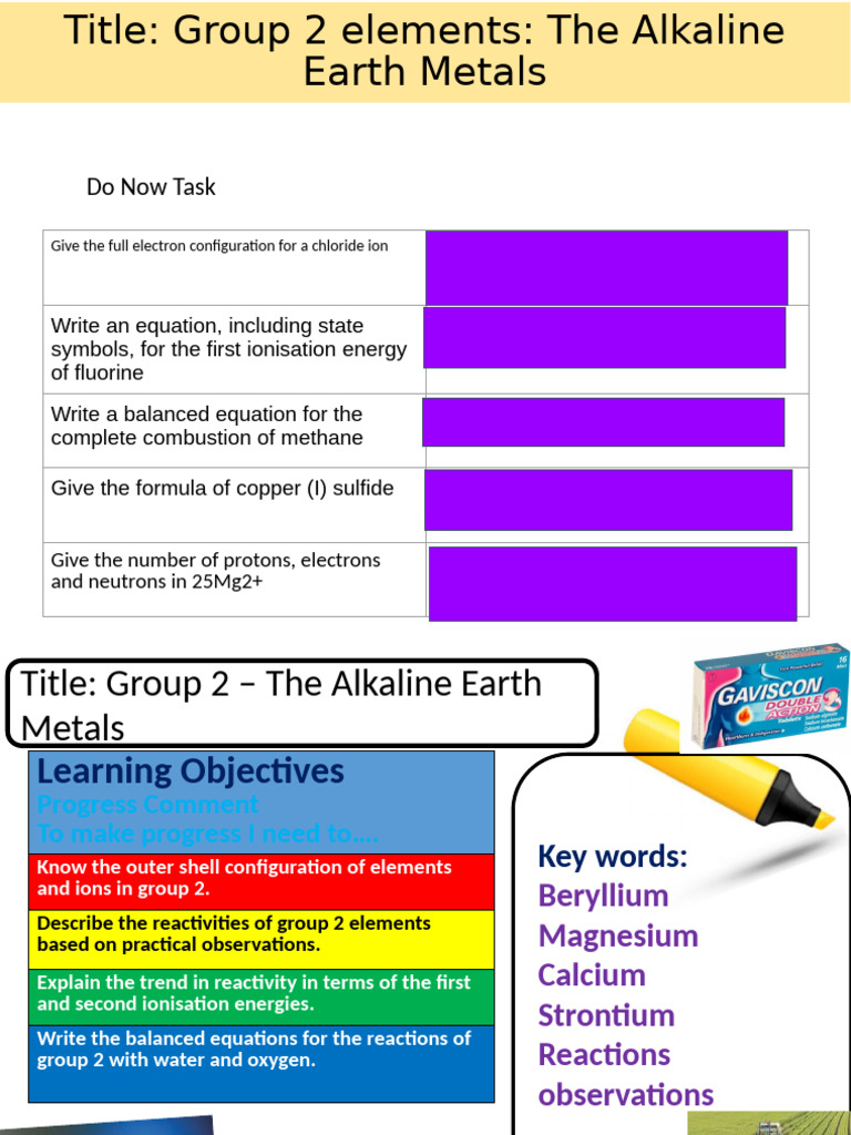 Group 2 Alkaline Earth Metals Overview | PDF | Magnesium | Calcium