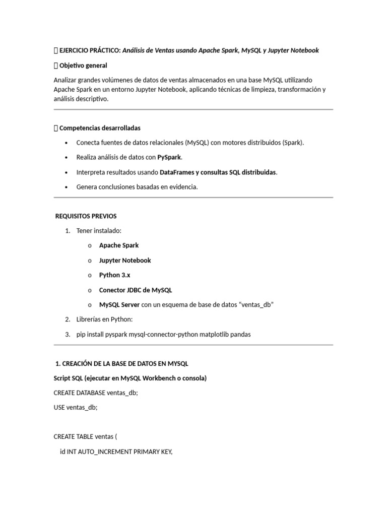 spark y mysql | PDF | Mi sql | Bases de datos
