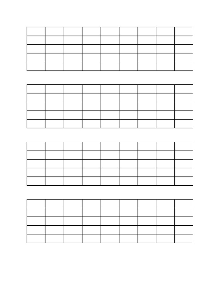 Tablas en Blanco | PDF