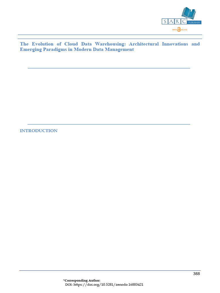 The Evolution of Cloud Data Warehousing_K.M. Reddy | PDF | Cloud Computing | Intelligence (AI ...