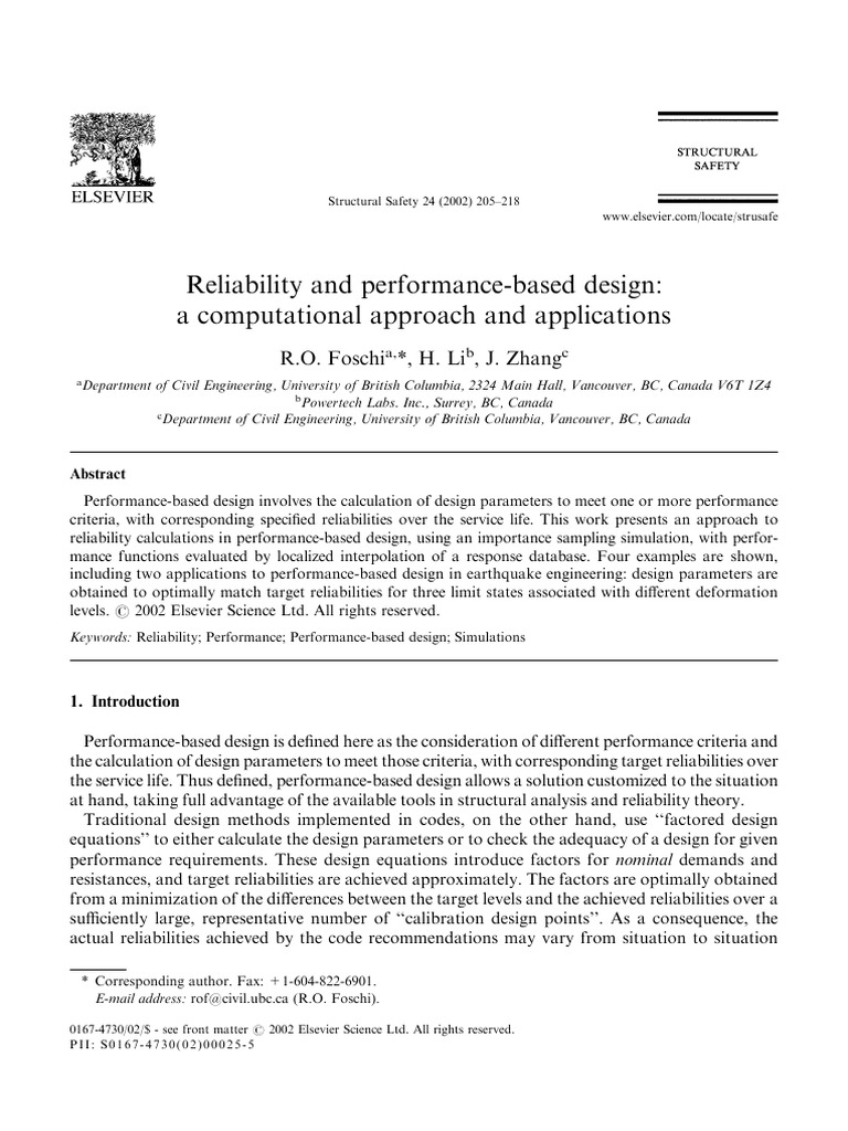 2002_Reliability and Performance-based Design | PDF | Reliability Engineering | Interpolation
