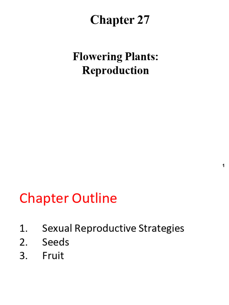 Chapter 27 - Flowering Plants Reproduction - Lecture Notes | PDF ...