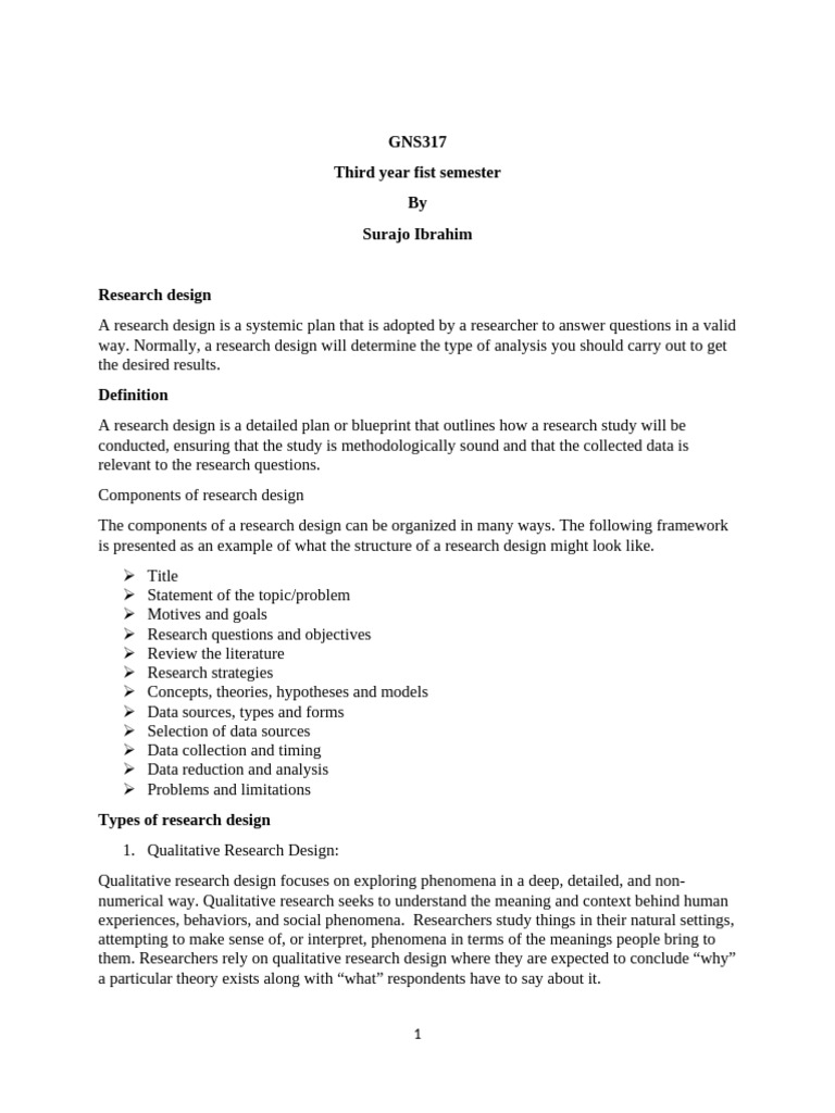 Research Methodology GNS317_114959 | PDF | Experiment | Cohort Study
