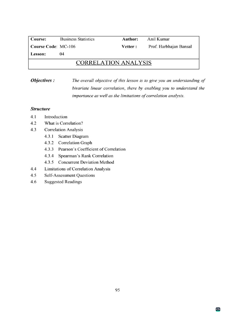 Correlation Analysis (1) | PDF