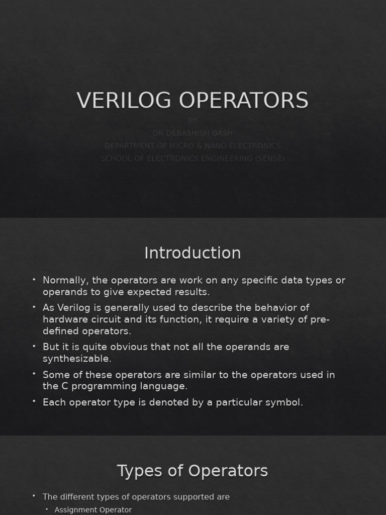 Verilog Operators Explained | PDF | Number Theory | Arithmetic