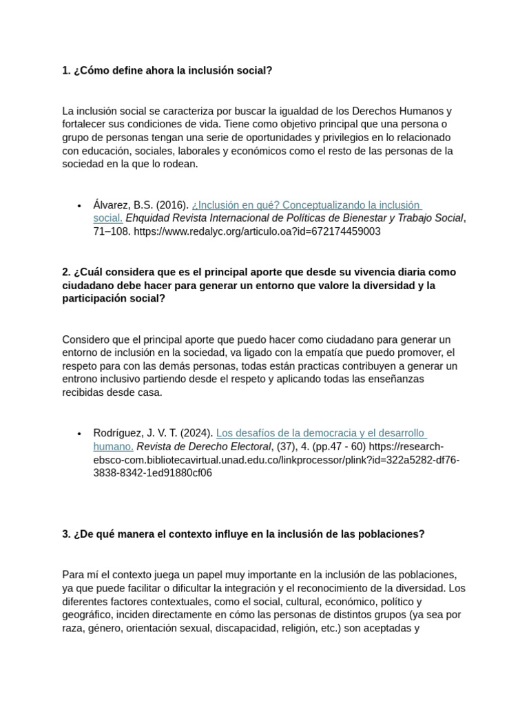 Tarea 5 Integración y Reflexión Final | PDF | Inclusión (Educación) | Vejez