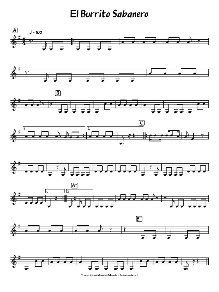 El Burrito Sabanero Lyrics and Info | PDF