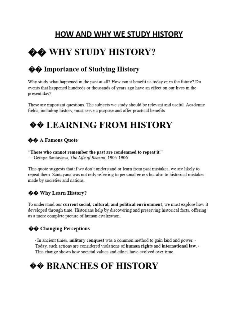 How and Why We Study History - Study Material | PDF | Archaeology ...