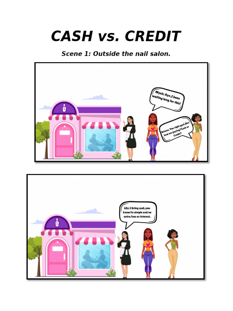 Briana's Comic Strip:CASH vs. CREDIT | PDF