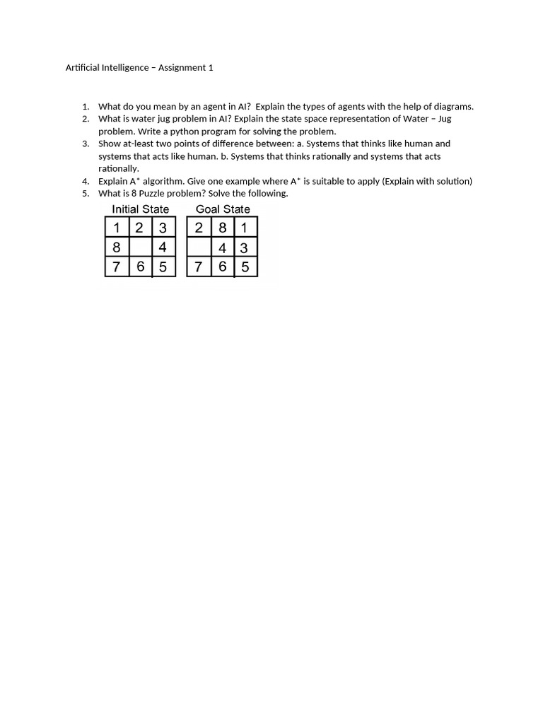 Artificial Intelligence Assignment | PDF