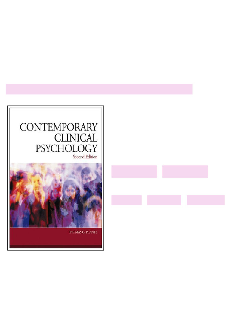 Contemporary Clinical Psychology 2nd ed Edition Thomas G. Plante ...