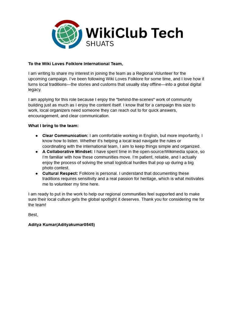 Cover Letter Wiki | PDF