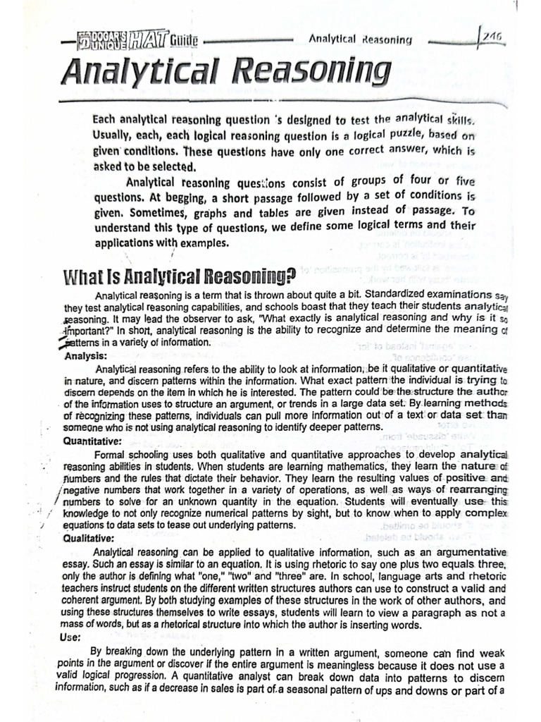 Analytical Reasoning | PDF