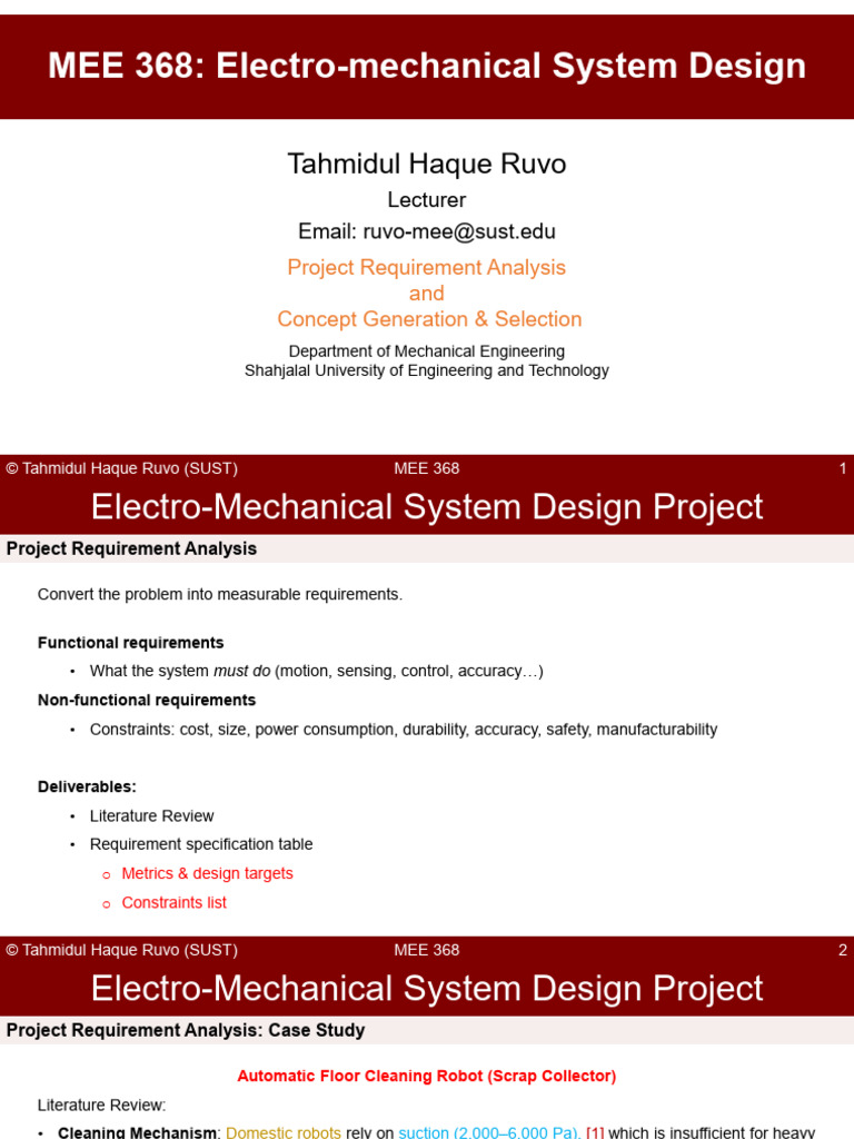 MEE 368 - Requirement Analysis and Concept Generation | PDF | Vacuum ...