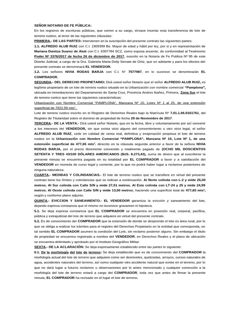 Mz 10 L 1 Proy.102 NIVIA RODAS BARJA | PDF | Propiedad | Ley común