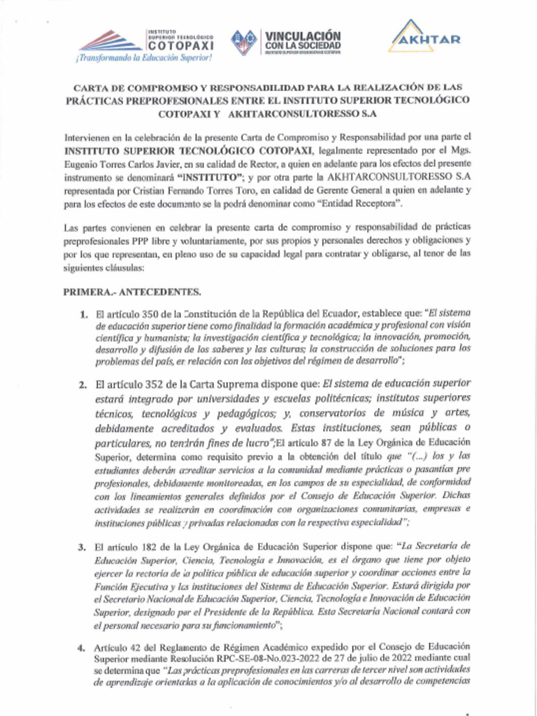 13.Istc_ Ppp_ Cei_ Chiluisa Joel_ Carta Compromiso de La Empresa | PDF