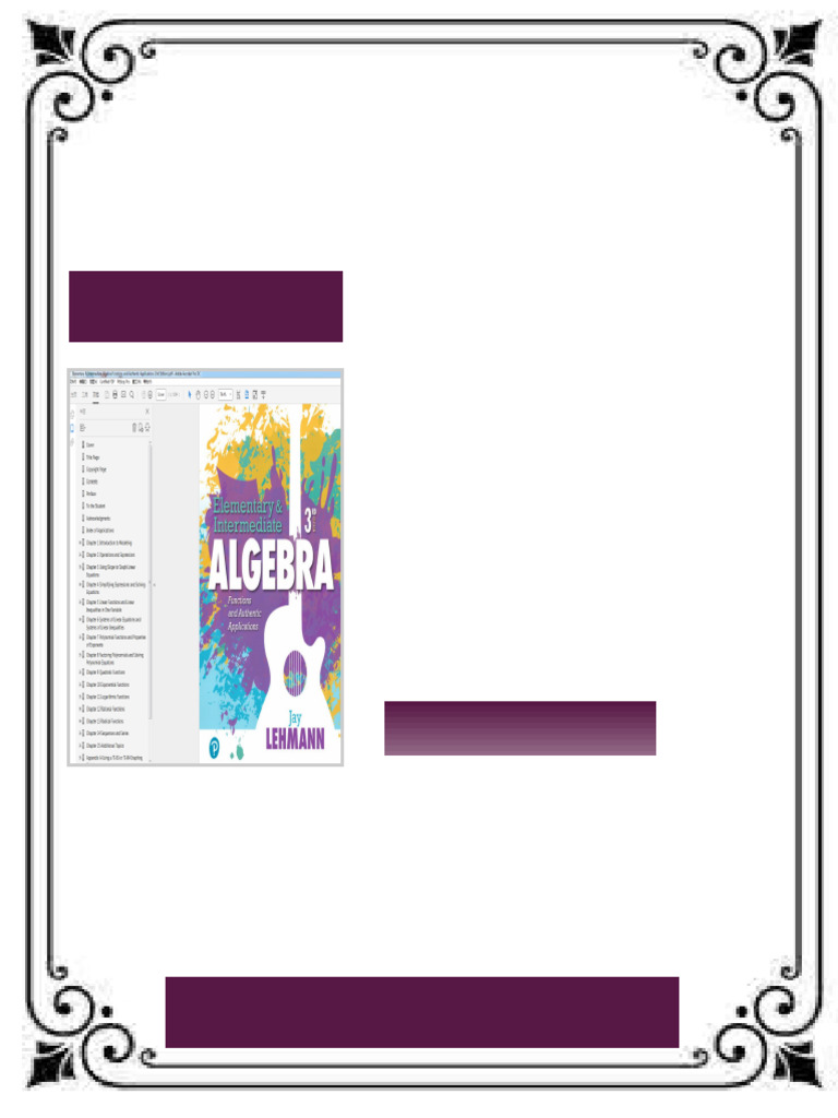 (Original PDF) Elementary & Intermediate Algebra Functions and Authentic Applications (3rd ...