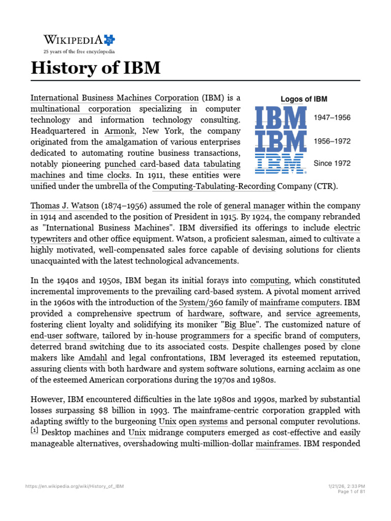 IBM Logo Evolution and Company History | PDF | Ibm | Computer Hardware