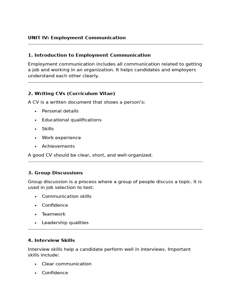 UNIT IV | PDF | Communication