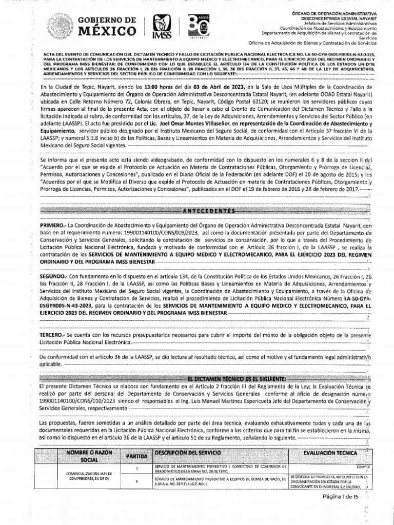 Acta de Fallo La n 43 2023 | PDF