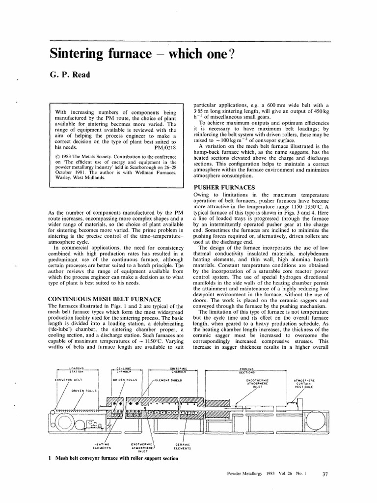 Powder Metallurgy 1983, Read | PDF | Sintering | Vacuum