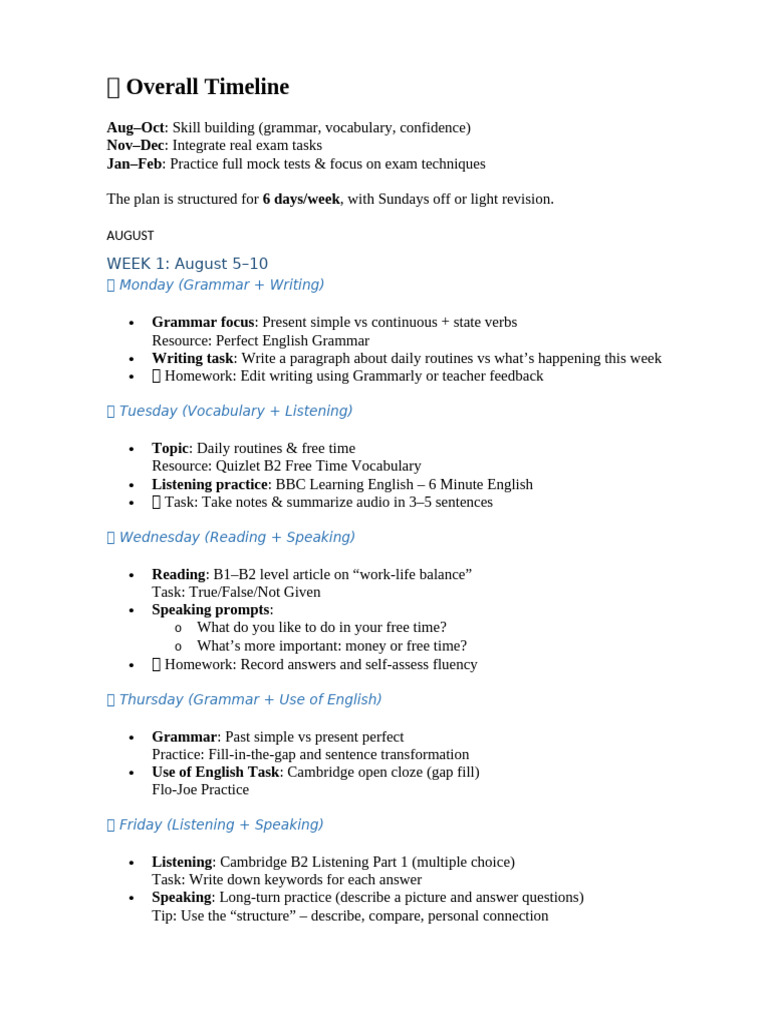 Study Plan | PDF | English Language | Vocabulary