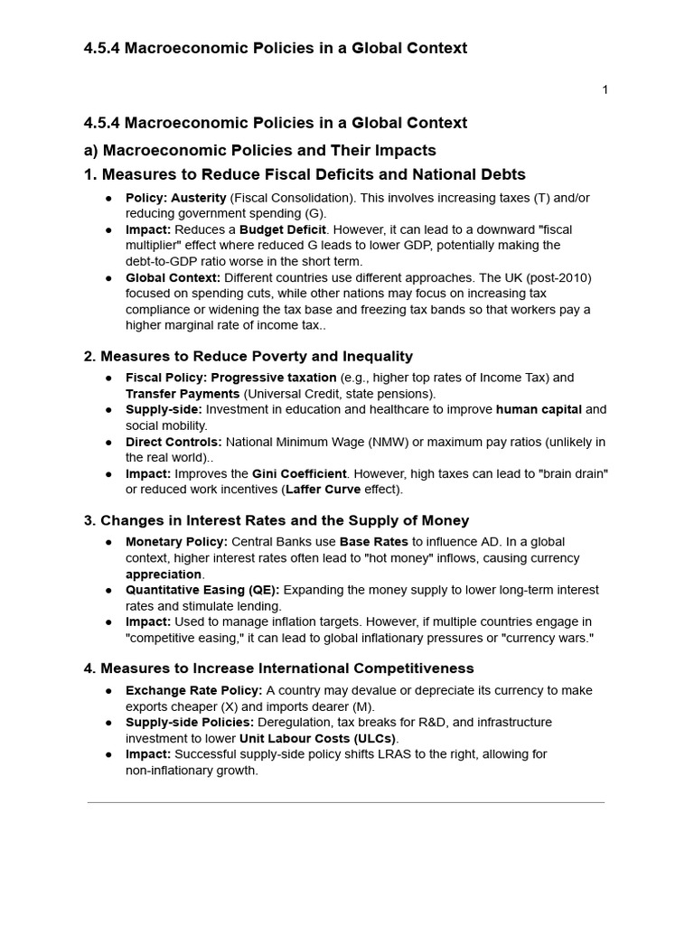 4.5.4 Macroeconomics Policies in a Global Context. | PDF | Fiscal Policy | Taxes