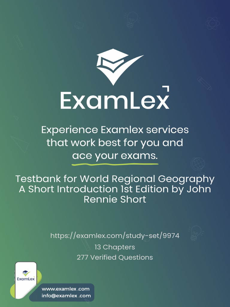 Testbank for World Regional Geography a Short Introduction 1st Edition ...