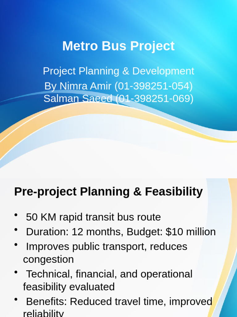Metro Bus Project Overview and Planning | PDF