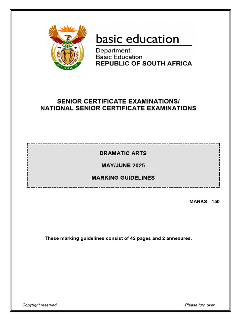 2025 Dramatic Arts Marking Guidelines | PDF | Thought | Metacognition
