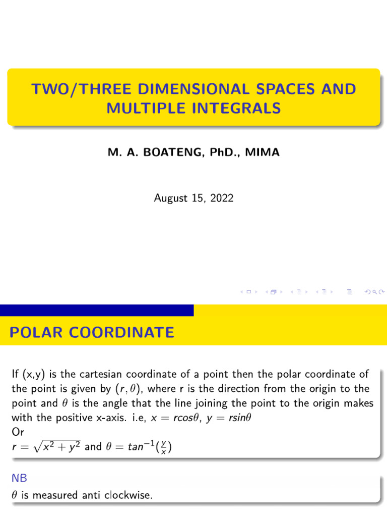 4 2D 3D Dimensions Multiple Integrals | PDF
