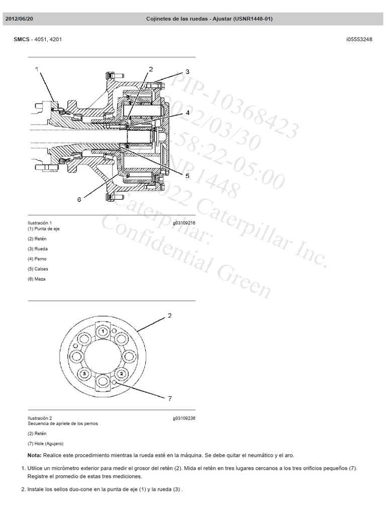 Precarga de Mando Final | PDF | Rodamiento (Mecánico) | Eje