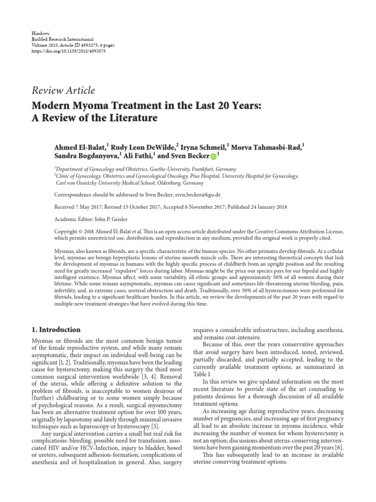 Modern Myoma Treatment | PDF | Medical Specialties | Clinical Medicine