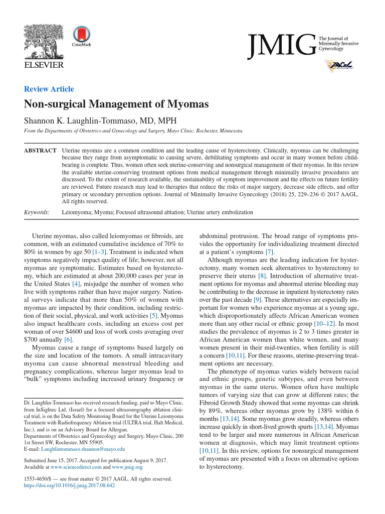 Non-surgical Management of Myomas | PDF | Clinical Medicine | Gynaecology