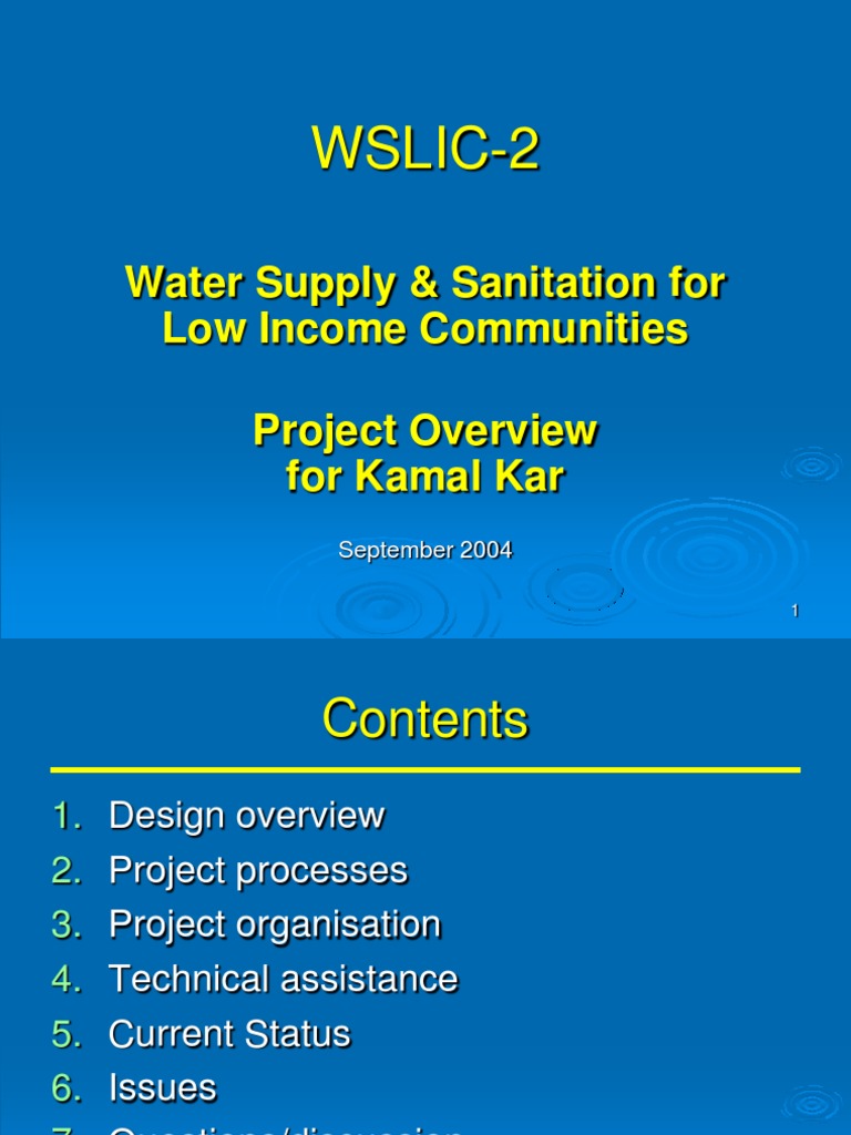 Water Supply and Sanitation For Low Income Communities (WSLIC-2 ...