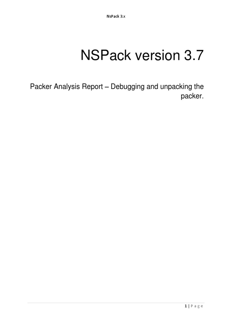 NsPack 3.7 Packer Analysis Report | PDF | Pointer (Computer Programming) | Computer Hardware