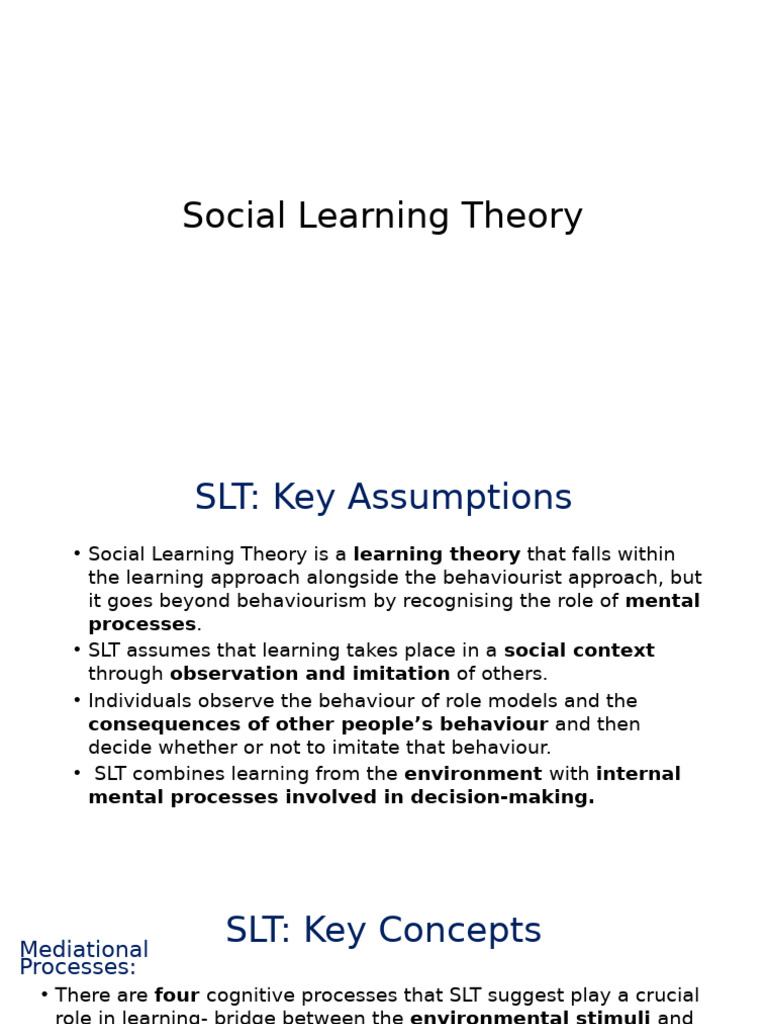Understanding Social Learning Theory | PDF | Psychological Theories ...