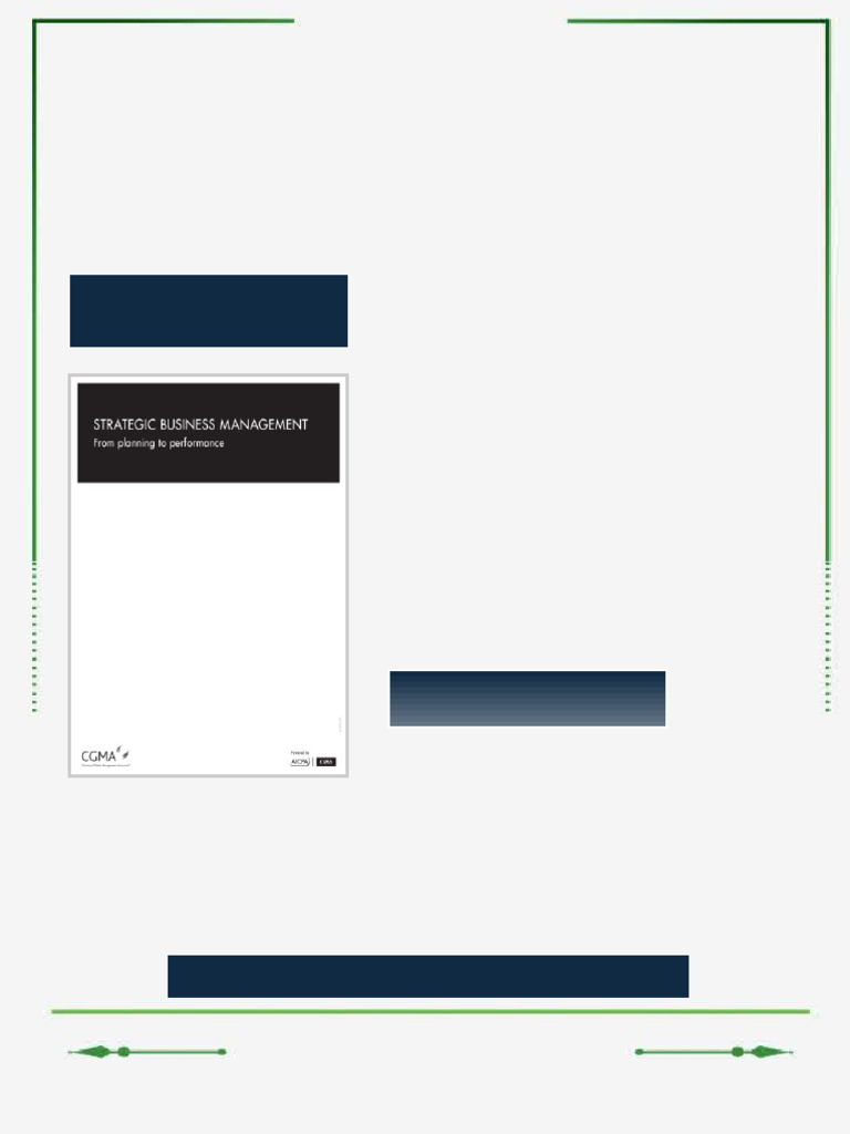 STRATEGIC BUSINESS MANAGEMENT : from planning to performance 1st Edition Cokins eBook abridged ...