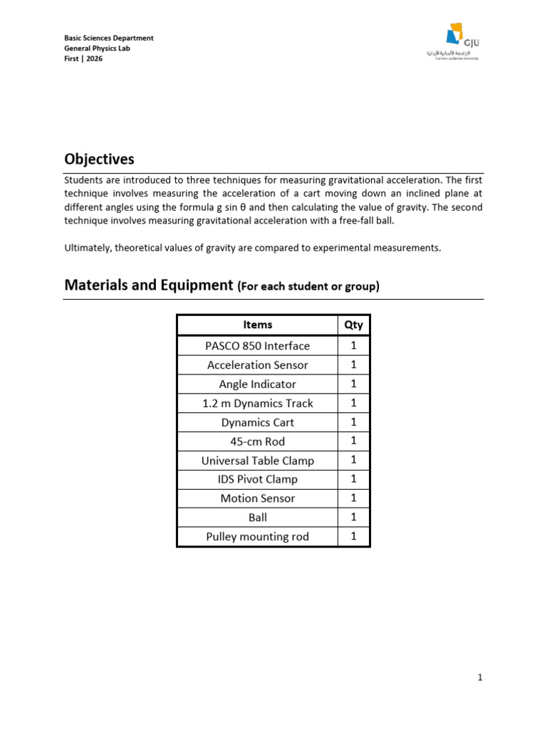 Exp. 3 | PDF | Acceleration | Gravity