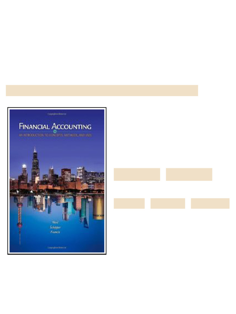 Financial Accounting An Introduction to Concepts, Methods and Uses Weil ...