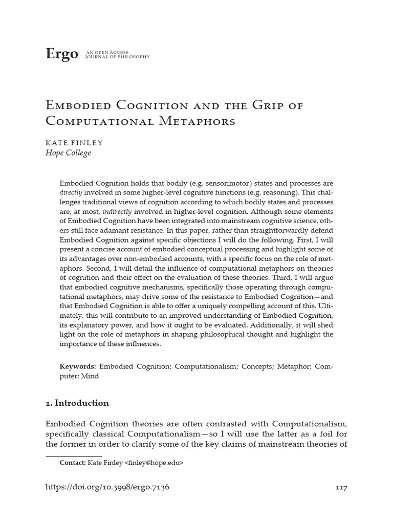 Embodied Cognition vs. Computational Metaphors | PDF | Concept ...
