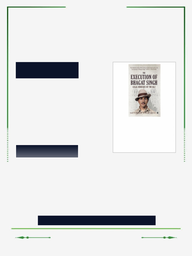 The Execution of Bhagat Singh Legal Heresies of the Raj 1st Edition ...