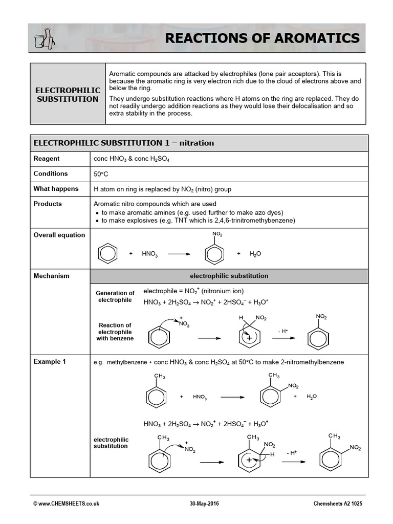 Reactions of Aromatics | PDF | Molecules | Chemical Substances