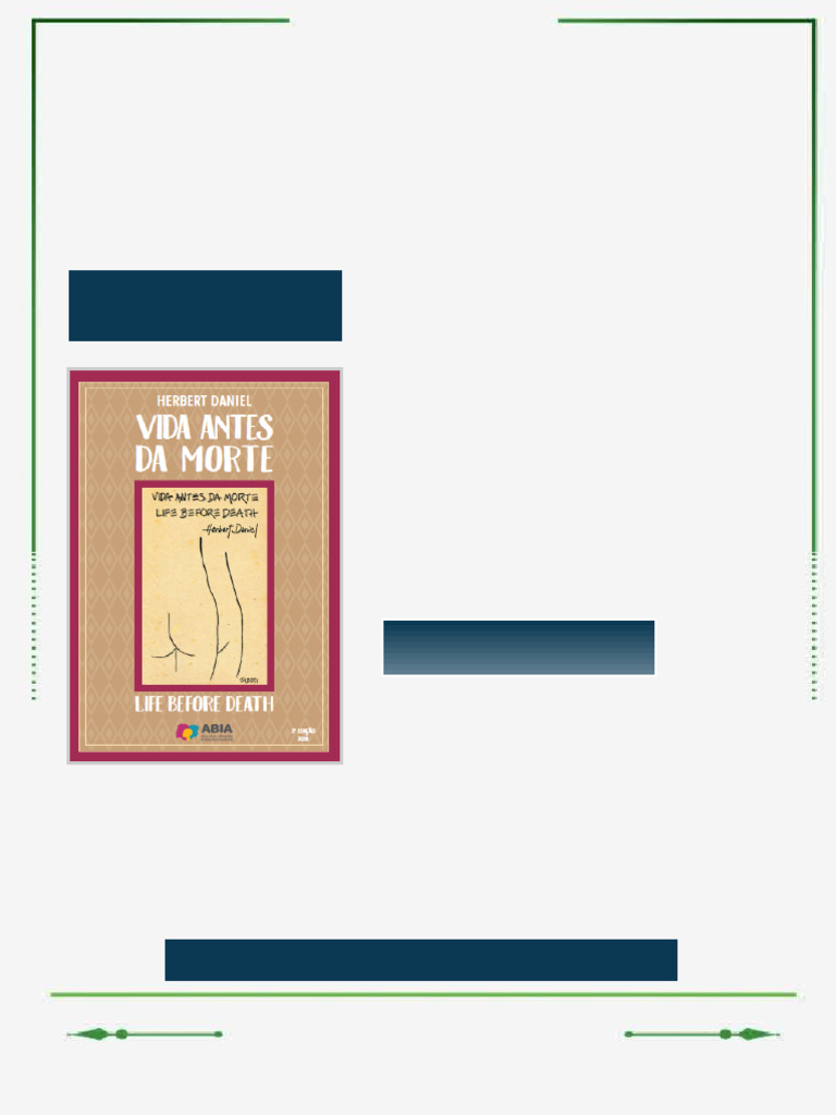 Vida antes da morte life before death Herbert Daniel updated 2026 ebook ...